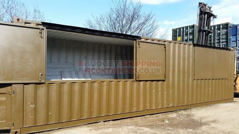 Shipping Container Serving Hatch with Shutters
