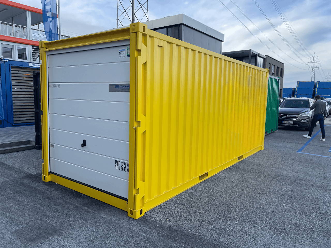 Galvanised Storage Container with Manual Garage Style Door