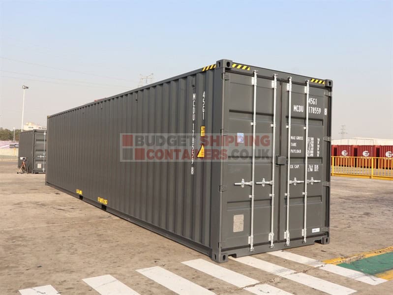 40ft High Cube Shipping Containers Grey RAL 7016 (One Trip / New) - London